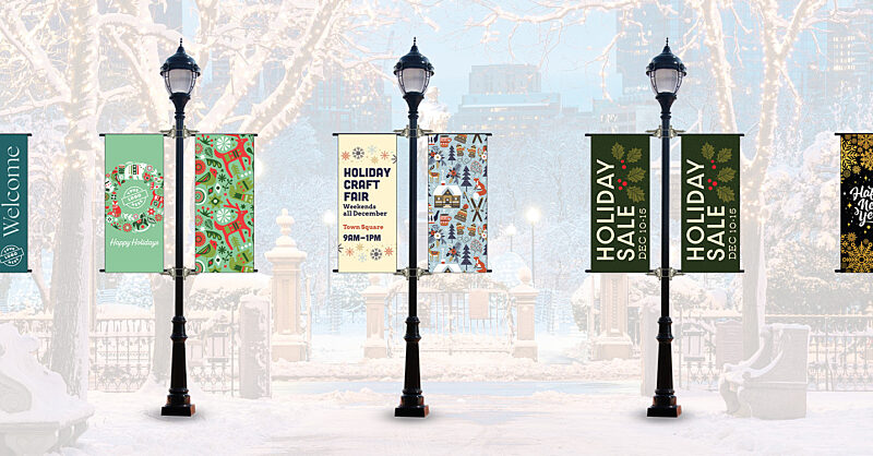 Winter Light Pole Banner Designs Light Pole Banners And Brackets